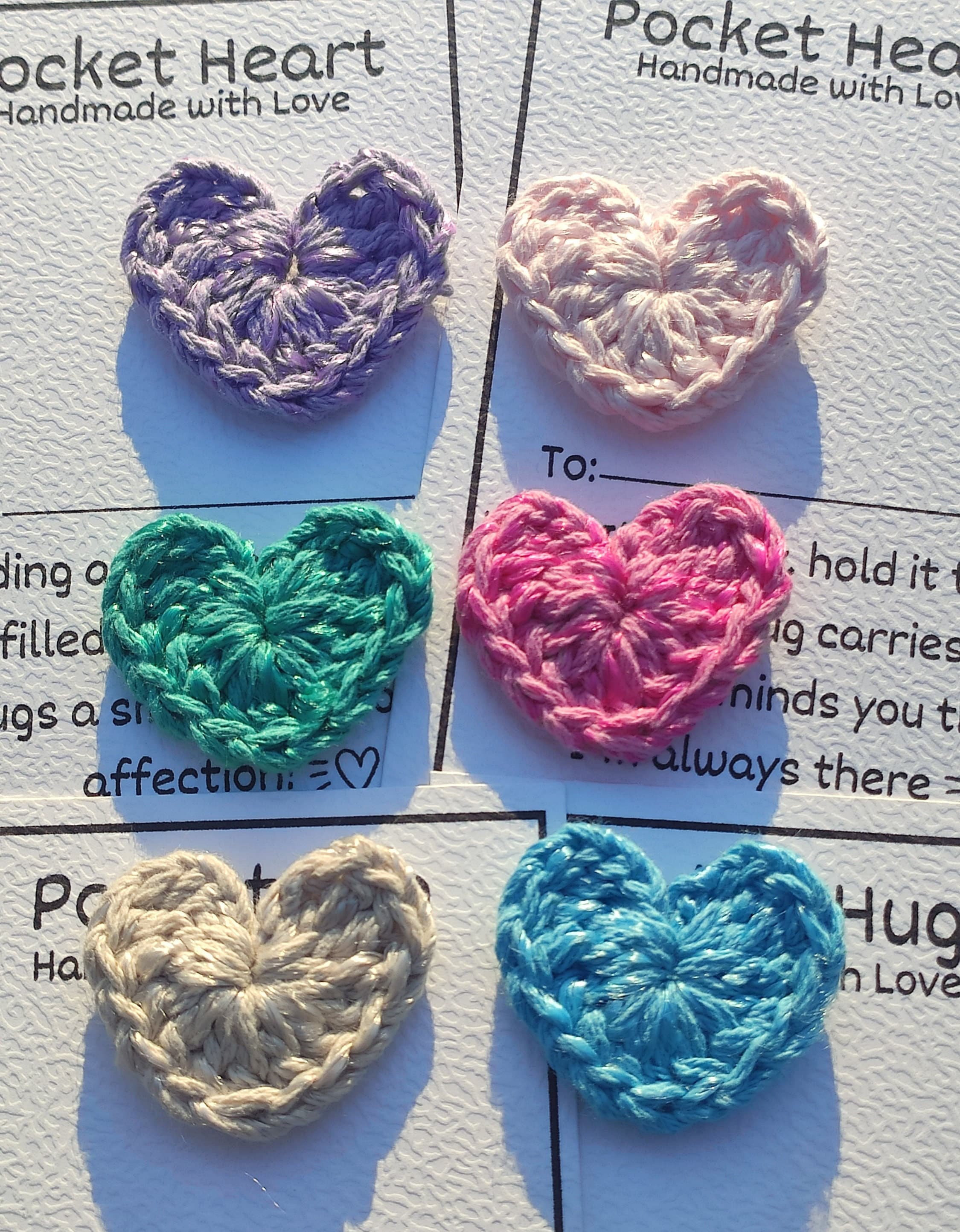 Printable Pocket Hug + Crochet Pattern Mini Heart /printable Pocket Hug ...