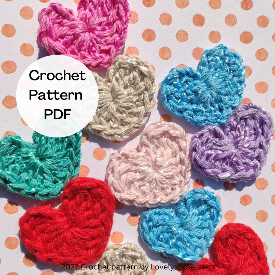 Crochet Pattern Mini Heart With Step by Step Picture Instructions/easy ...