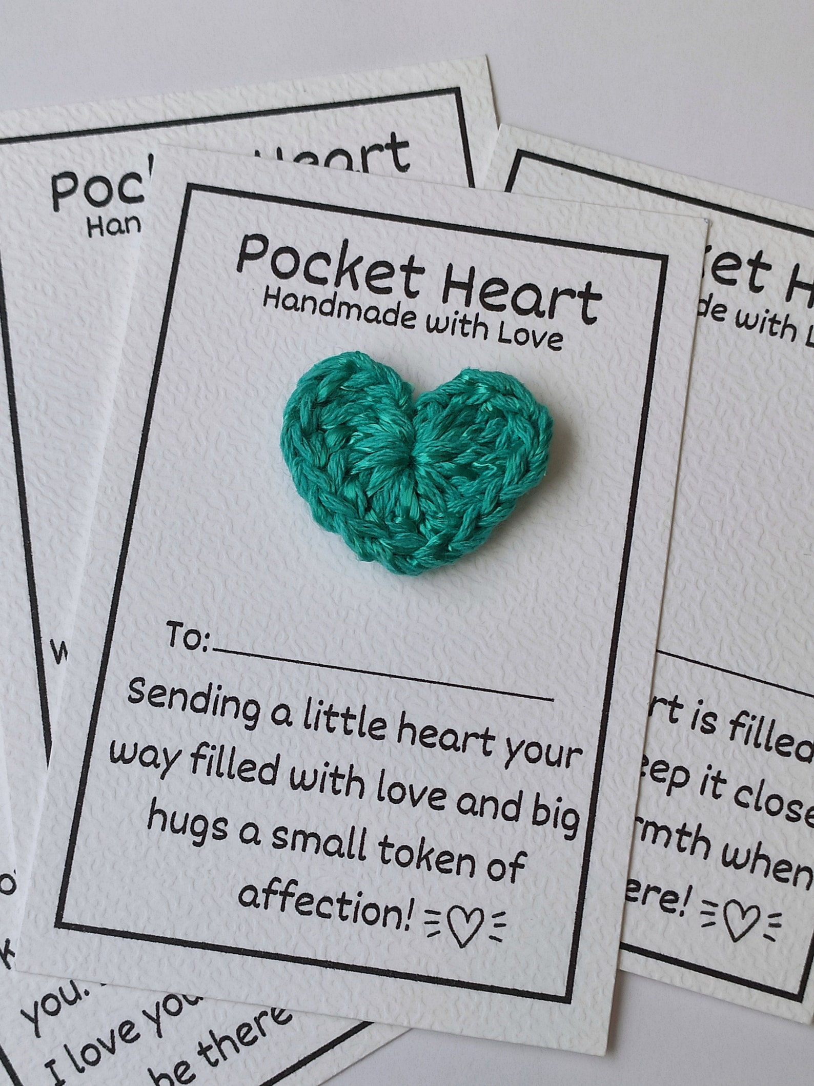 Finished Product/pocket Hug or Heart/handmade Crochet Mini Heart ...