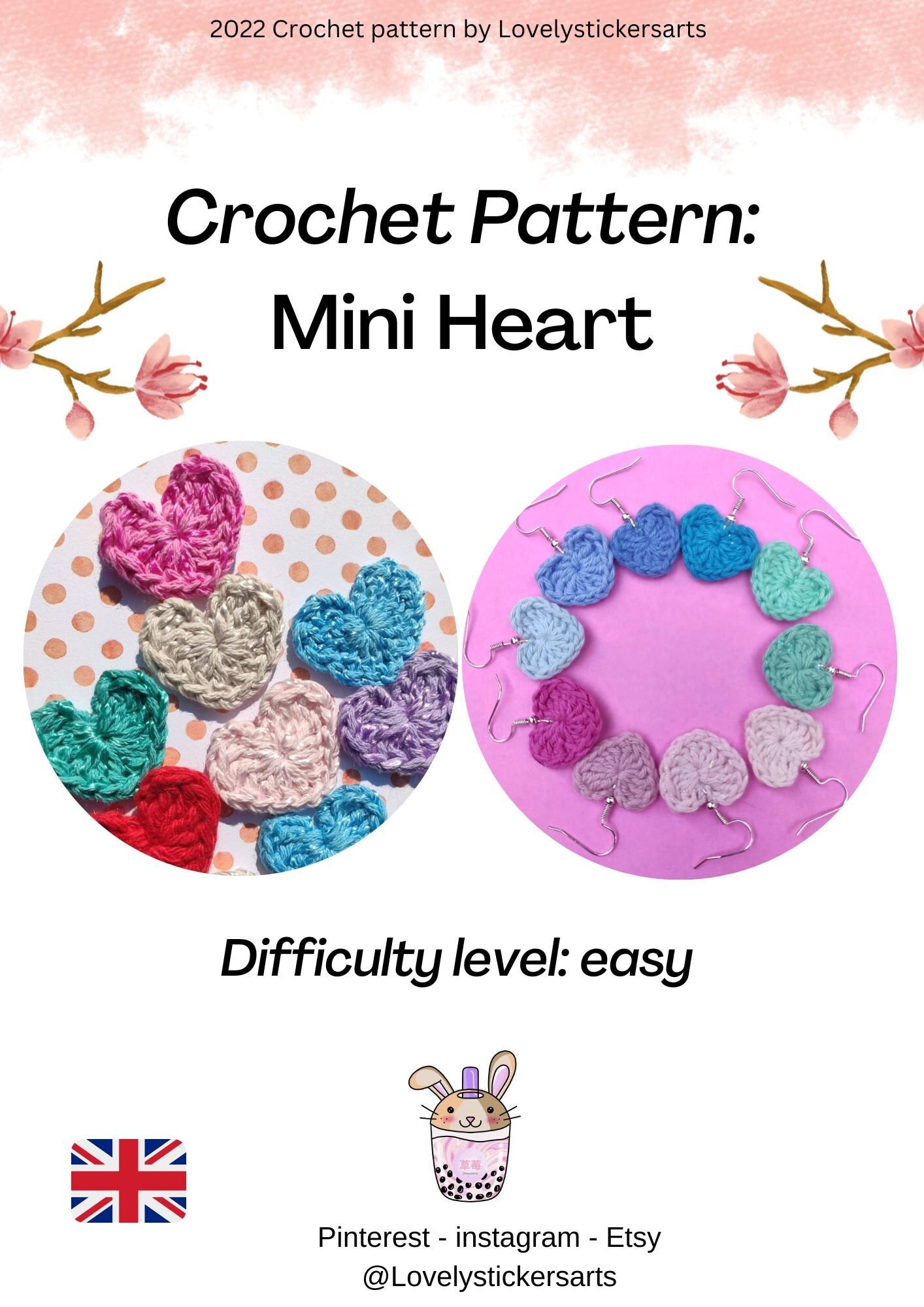 Crochet Pattern Mini Heart With Step by Step Picture Instructions/easy ...