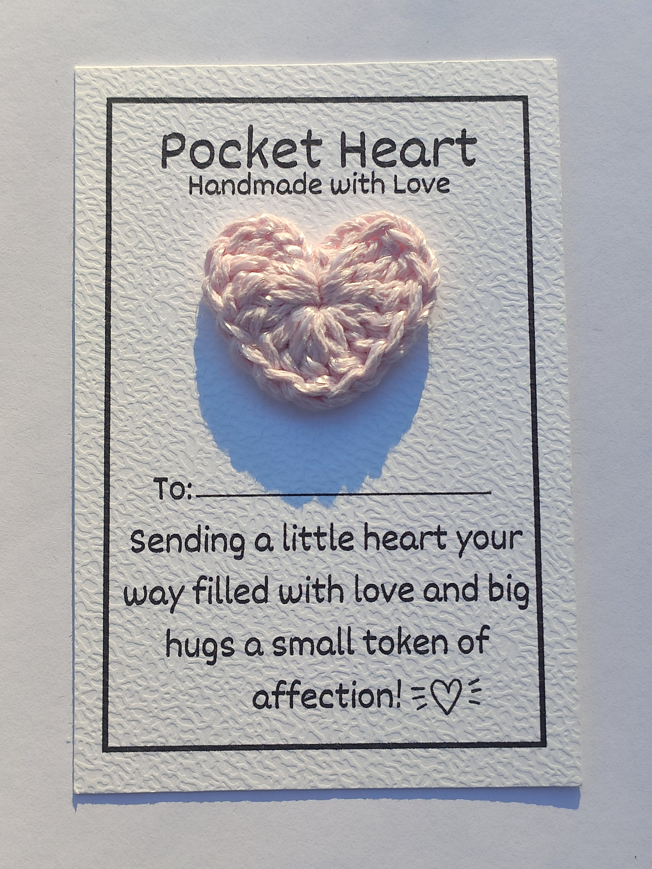 Finished Product/pocket Hug or Heart/handmade Crochet Mini Heart ...