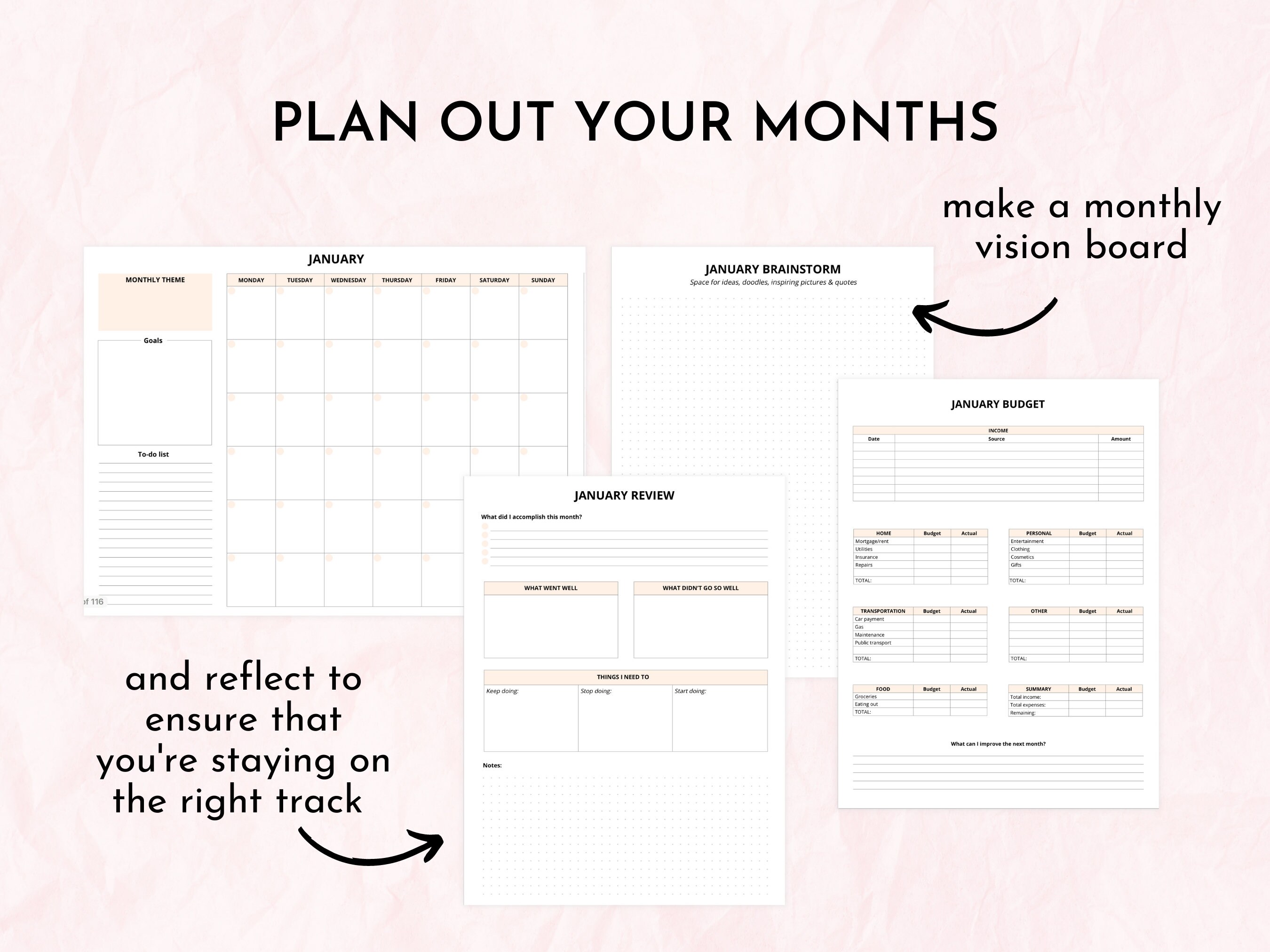 Womens Cycle Syncing Planner & Journal, UNDATED Digital Planner ...