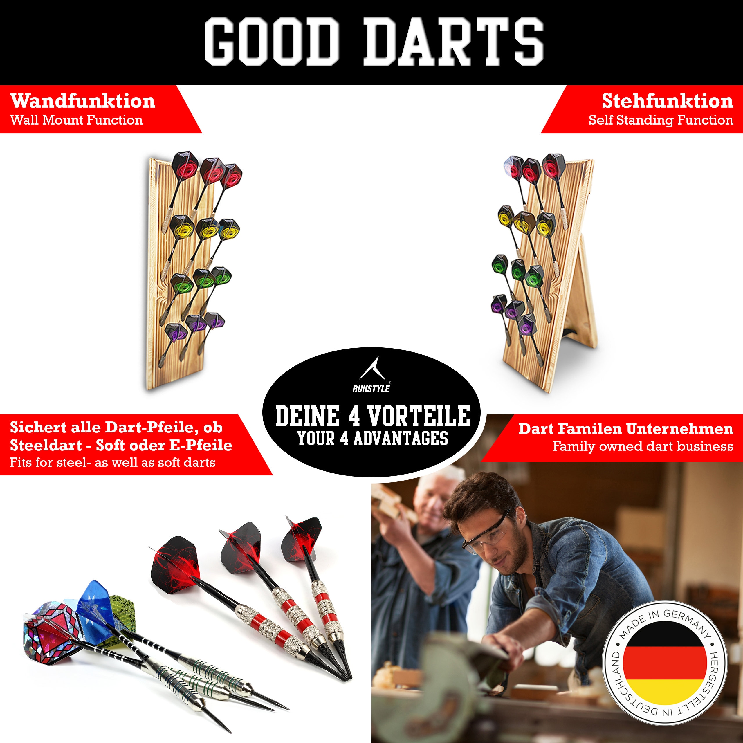 Wall Mounted & Self Standing Dart Display/dart Holder/dart Caddy ...