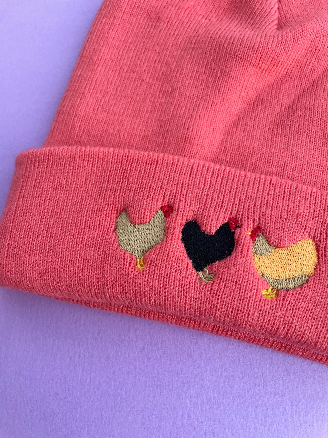 Chicken Beanie Hat, Chicken Embroidered Hat, Chickens, Chicken ...