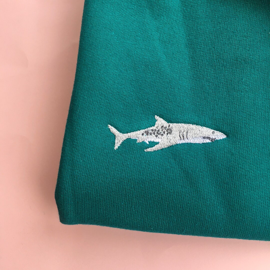 Embroidered Shark Jumper: Unisex Cotton Sweatshirt, UK Made - Etsy