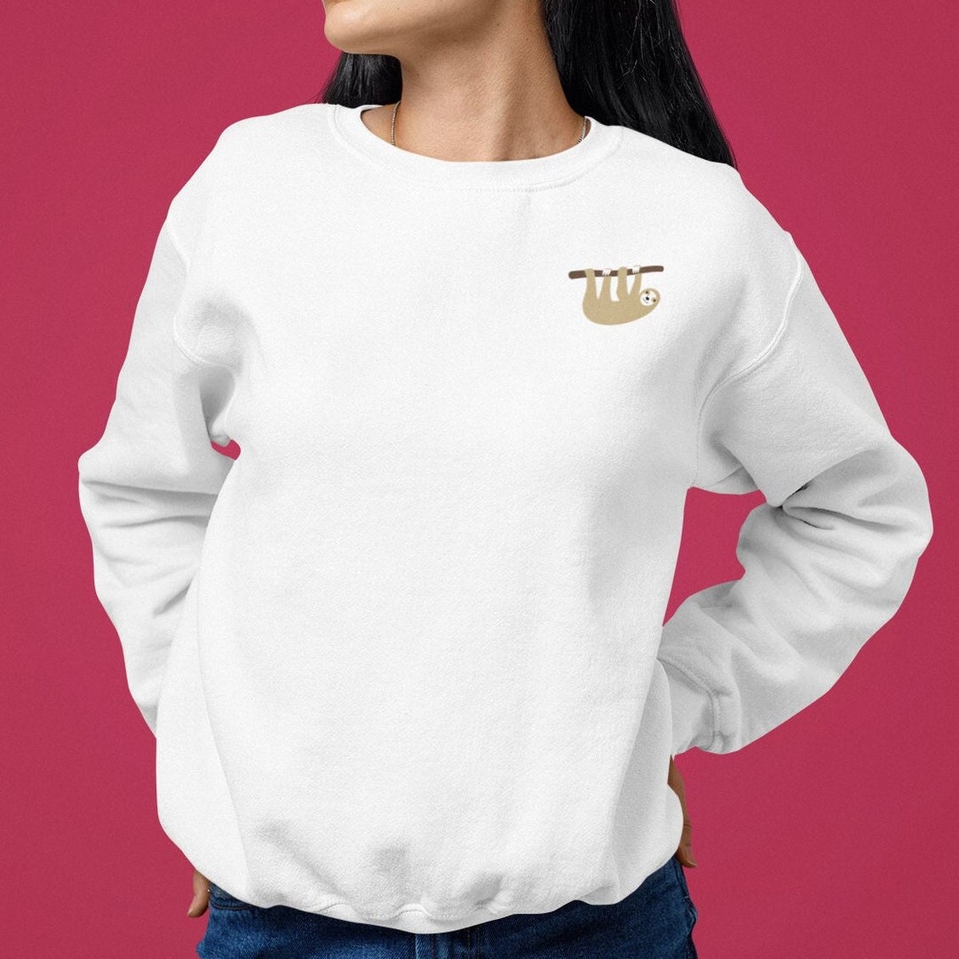 Sloth Embroidered Sweatshirt: Unisex Cotton Jumper - Etsy