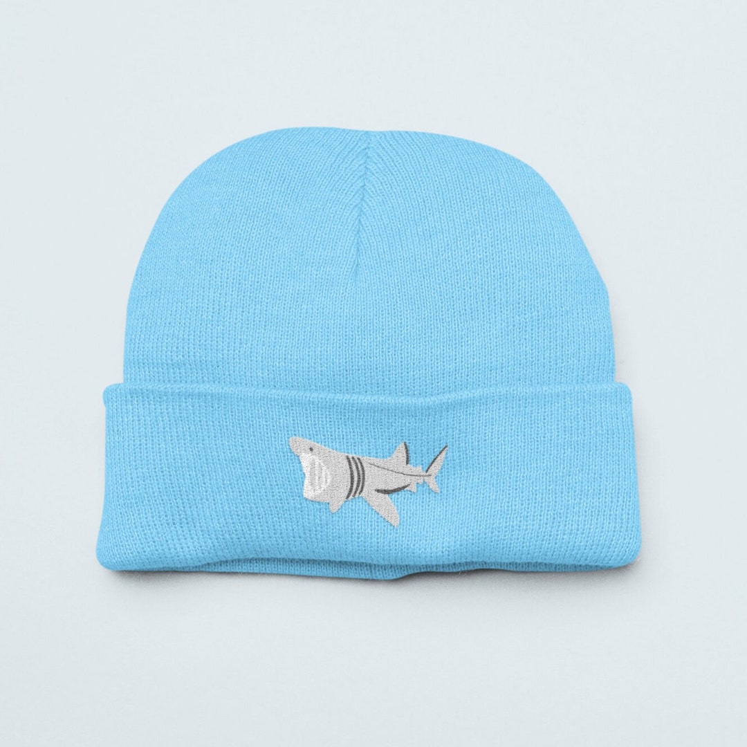 Basking Shark Embroidered Beanie Hat, Basking Shark Beanie Hat, Basking ...