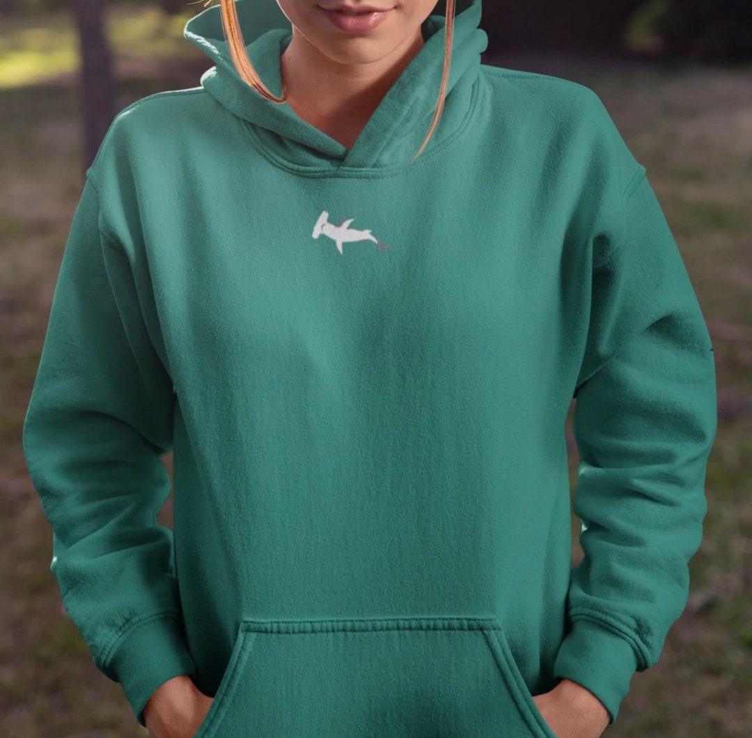 Embroidered Hammerhead Shark Hoodie: Unisex Cotton Sweatshirt - Etsy
