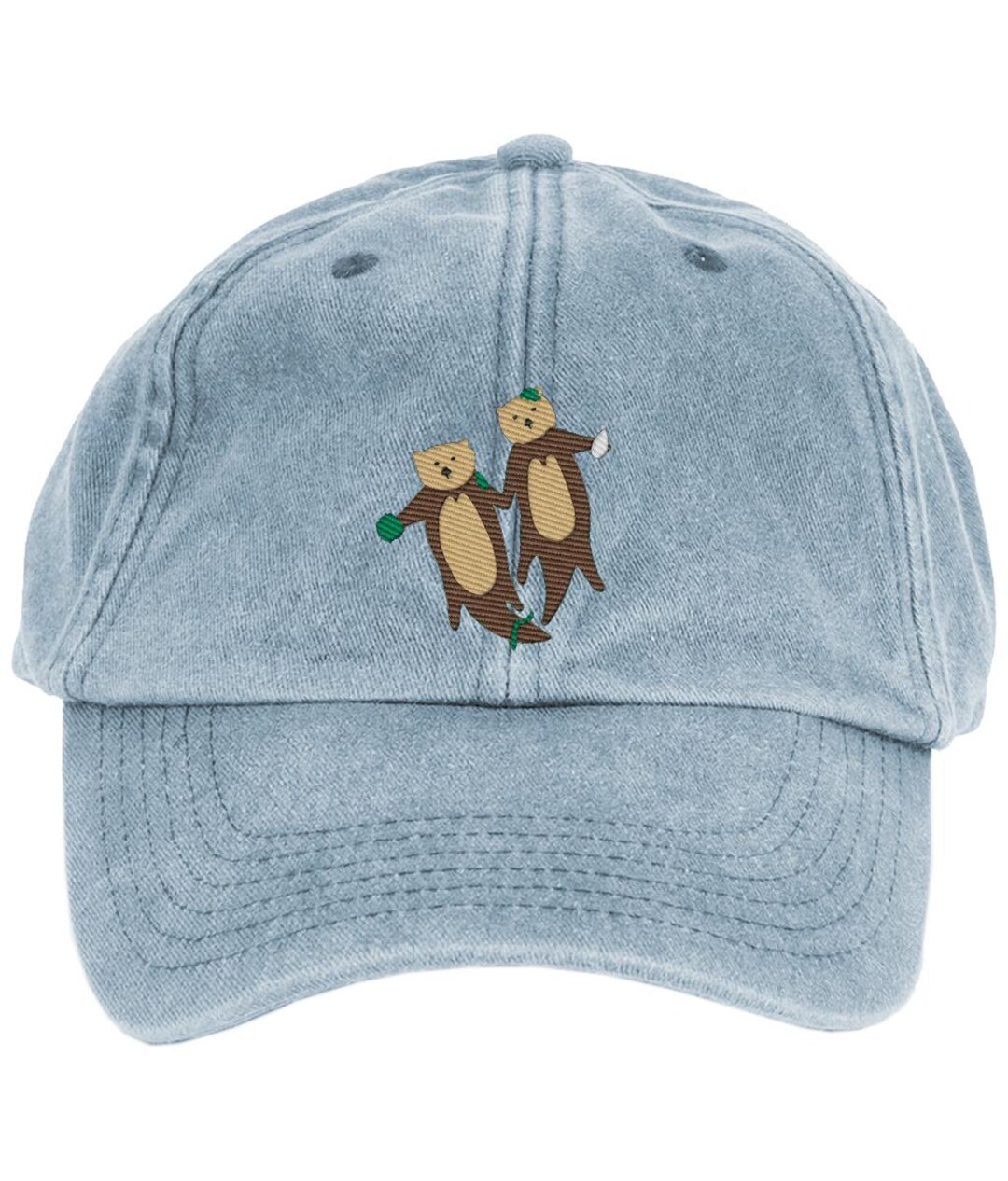 Embroidered Otter Baseball Cap: Vintage Style Washed Cotton - Etsy