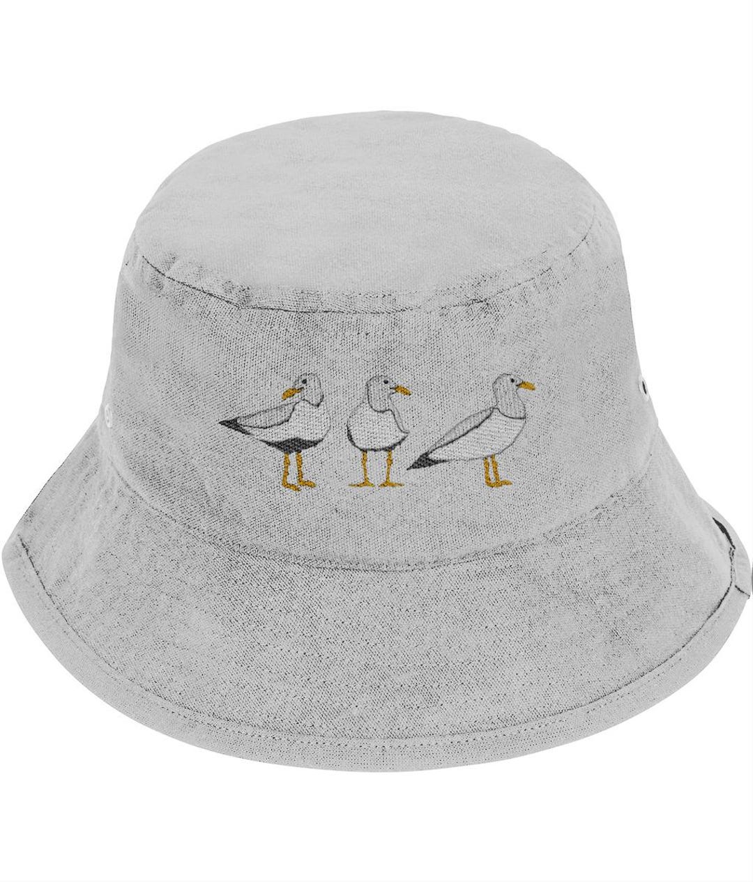 Seagull Embroidered Bucket Hat, Seagull Bucket Hat, Seagulls, Seaside ...