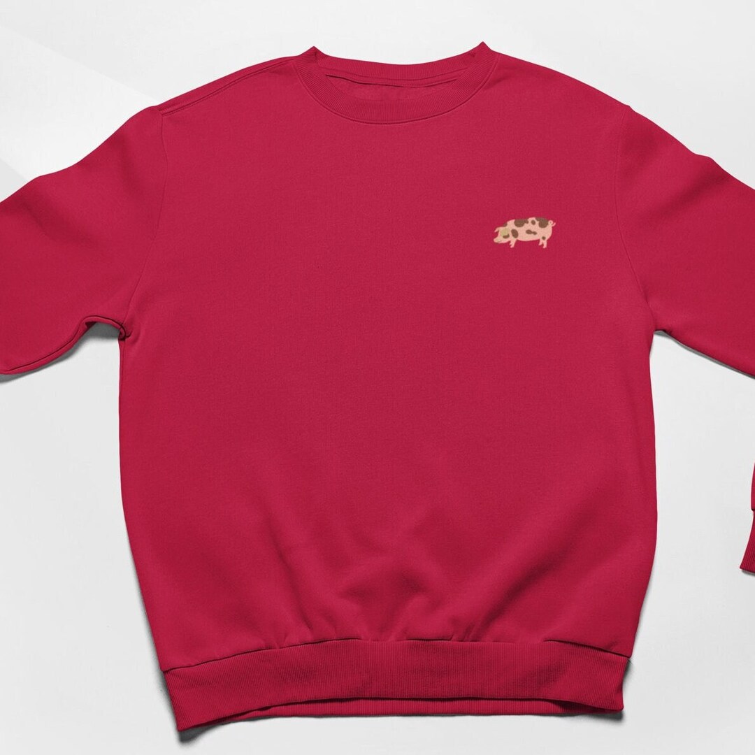Pig Embroidered Sweatshirt, Pig Embroidered Jumper, Pig Jumper, Pig ...
