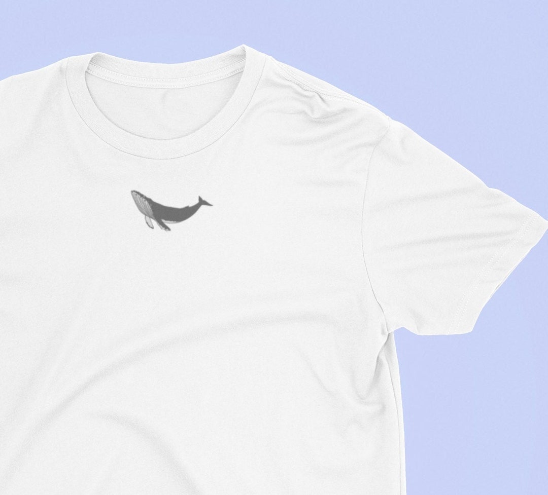 Embroidered Humpback Whale T-shirt: Organic Cotton, Unisex Fit - Etsy