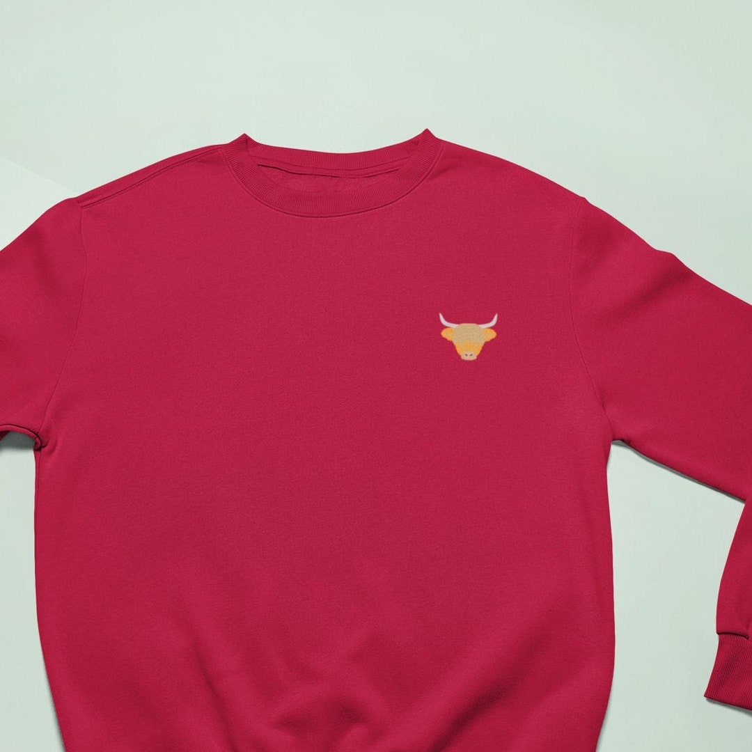 Highland Cow Embroidered Jumper, Scottish Highland Cow, Highland Cow ...