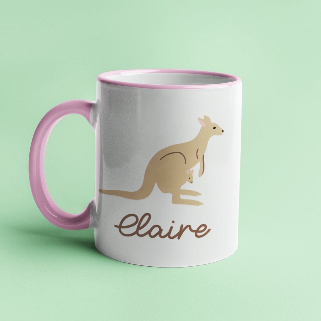 Personalized Kangaroo Mug: Custom Name Gift, UK Made - Etsy