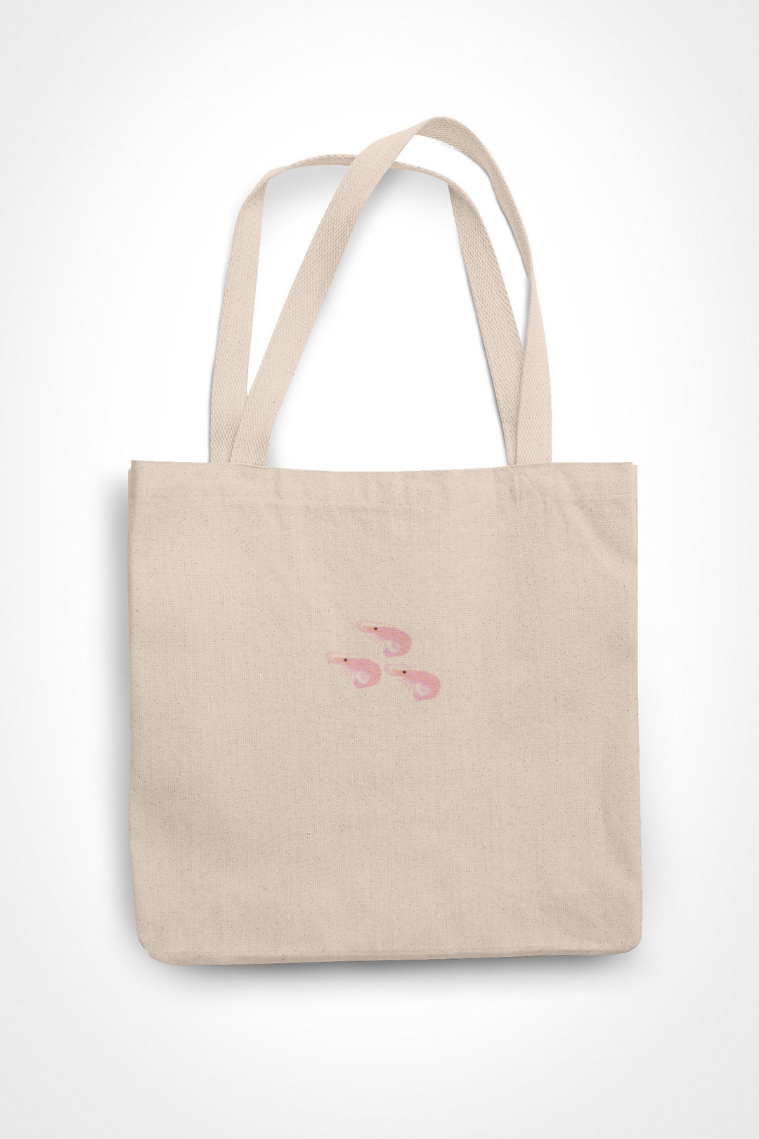 Shrimp Prawn Embroidered Tote Bag, Embroidered Prawn, Shrimp Tote Bag ...