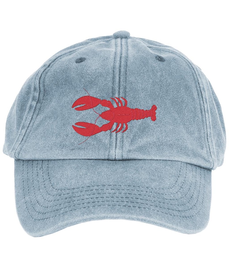 Lobster Embroidered Vintage Cap: Washed Cotton - Etsy