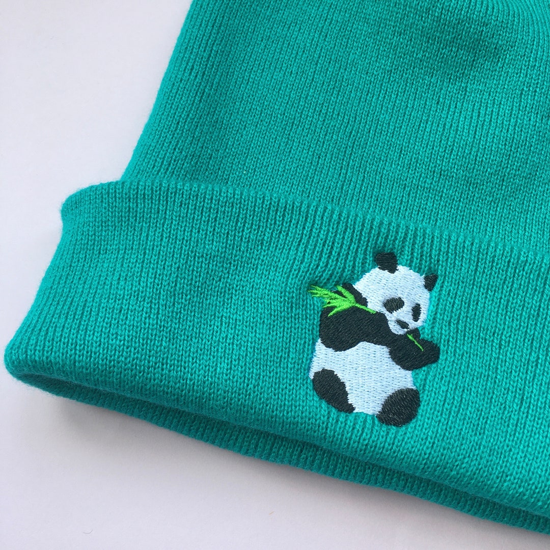 Embroidered Giant Panda Beanie Hat - Sustainable Packaging - Etsy