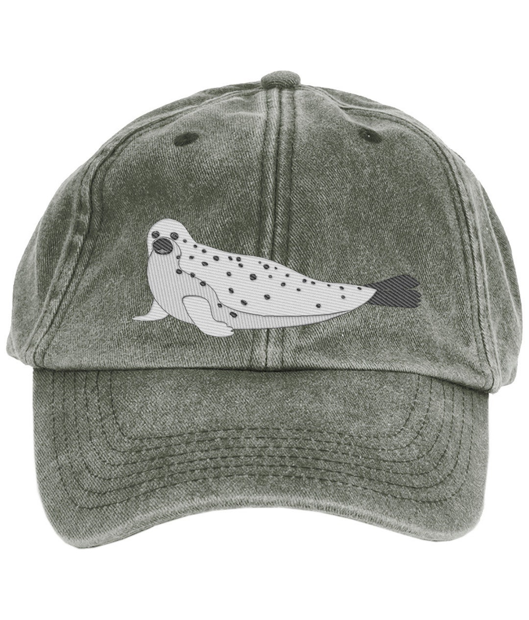 Embroidered Seal Baseball Cap: Vintage Style Washed Cotton - Etsy