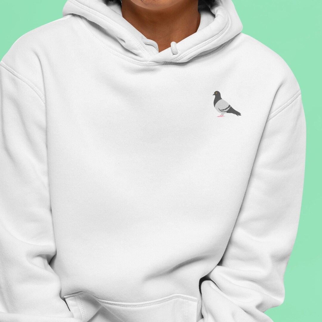 Pigeon Embroidered Hoodie, Pigeon Hoodie, Embroidered Birds, Pigeons ...