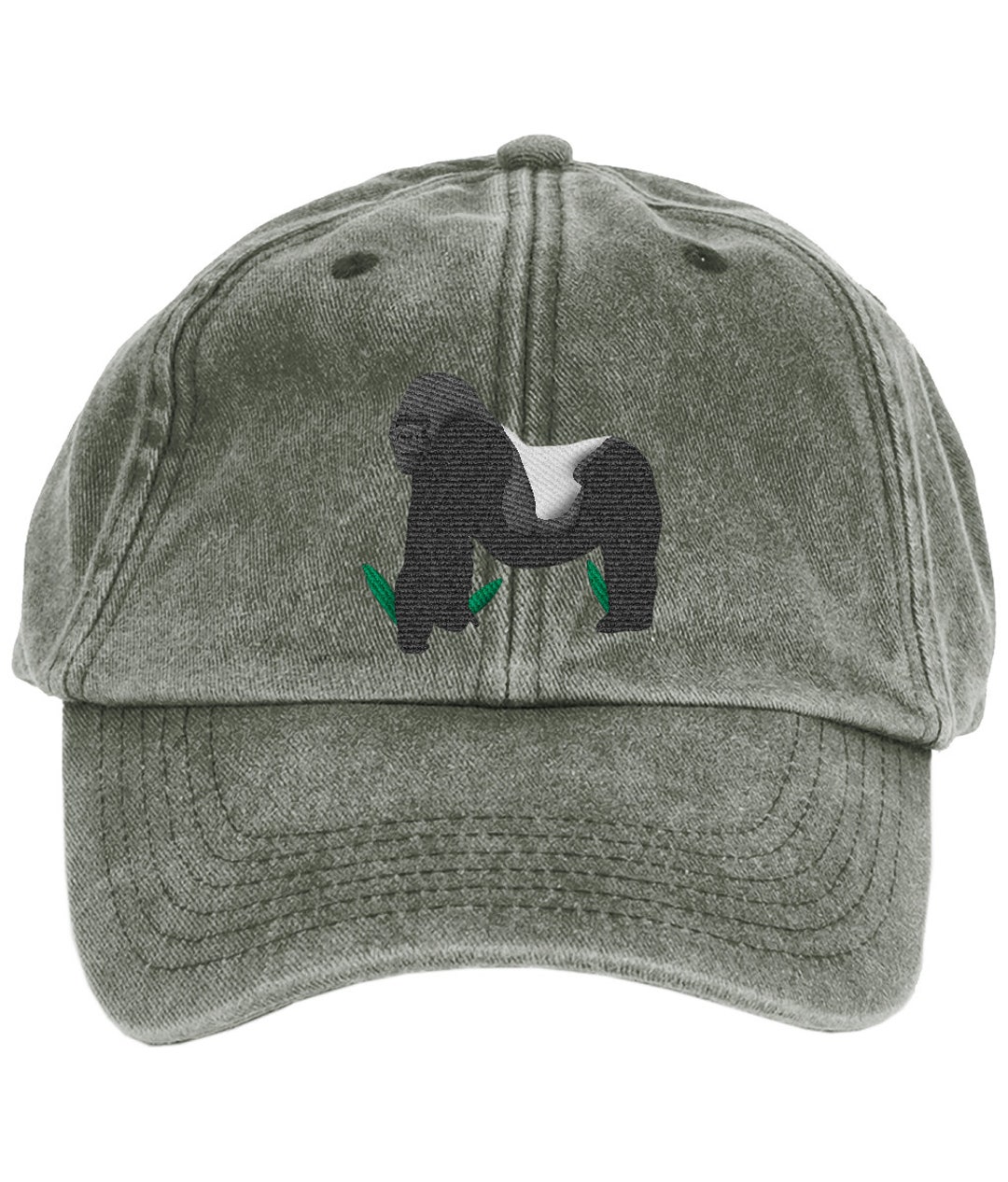 Embroidered Silverback Gorilla Cap: Vintage Style Cotton Baseball Cap ...