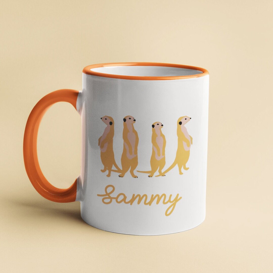 Meerkat Personalised Mug, Meerkat Mug, Personalised Name, Meerkat Mug ...