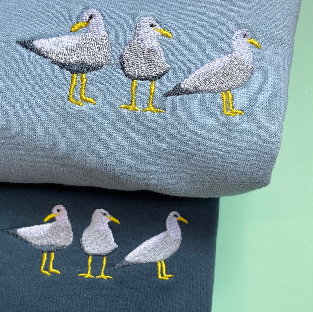Seagull Embroidered Sweatshirt, Seagull Sweatshirt, Seagull, Seagulls ...