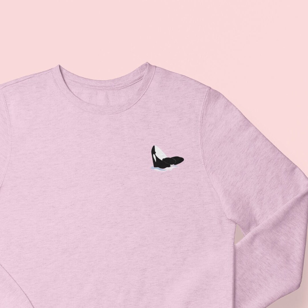 Orca Whale Breaching Embroidered Sweatshirt, Breaching Orca, Killer ...