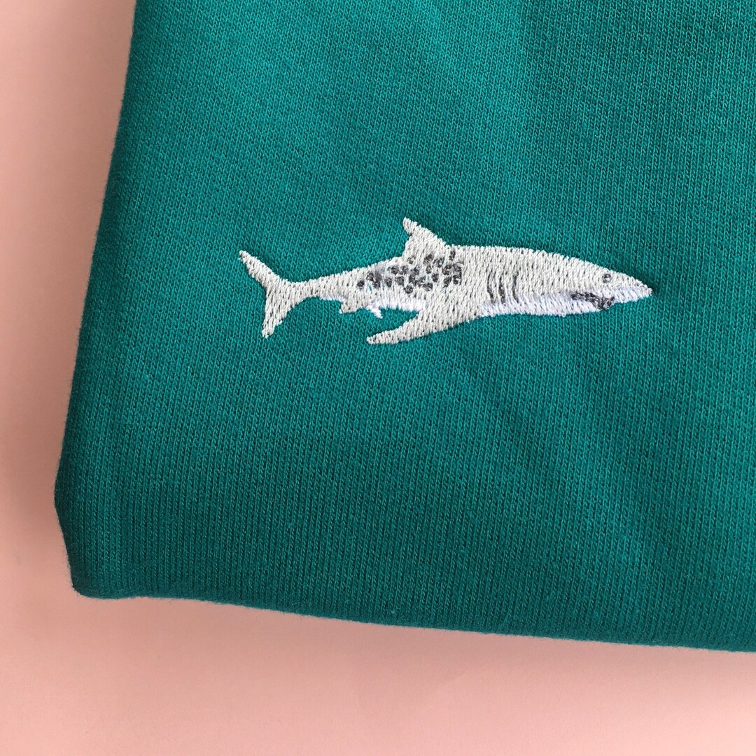 Shark Embroidered Hoodie, Sharks, Embroidered Shark Jumper, Sharks, UK ...