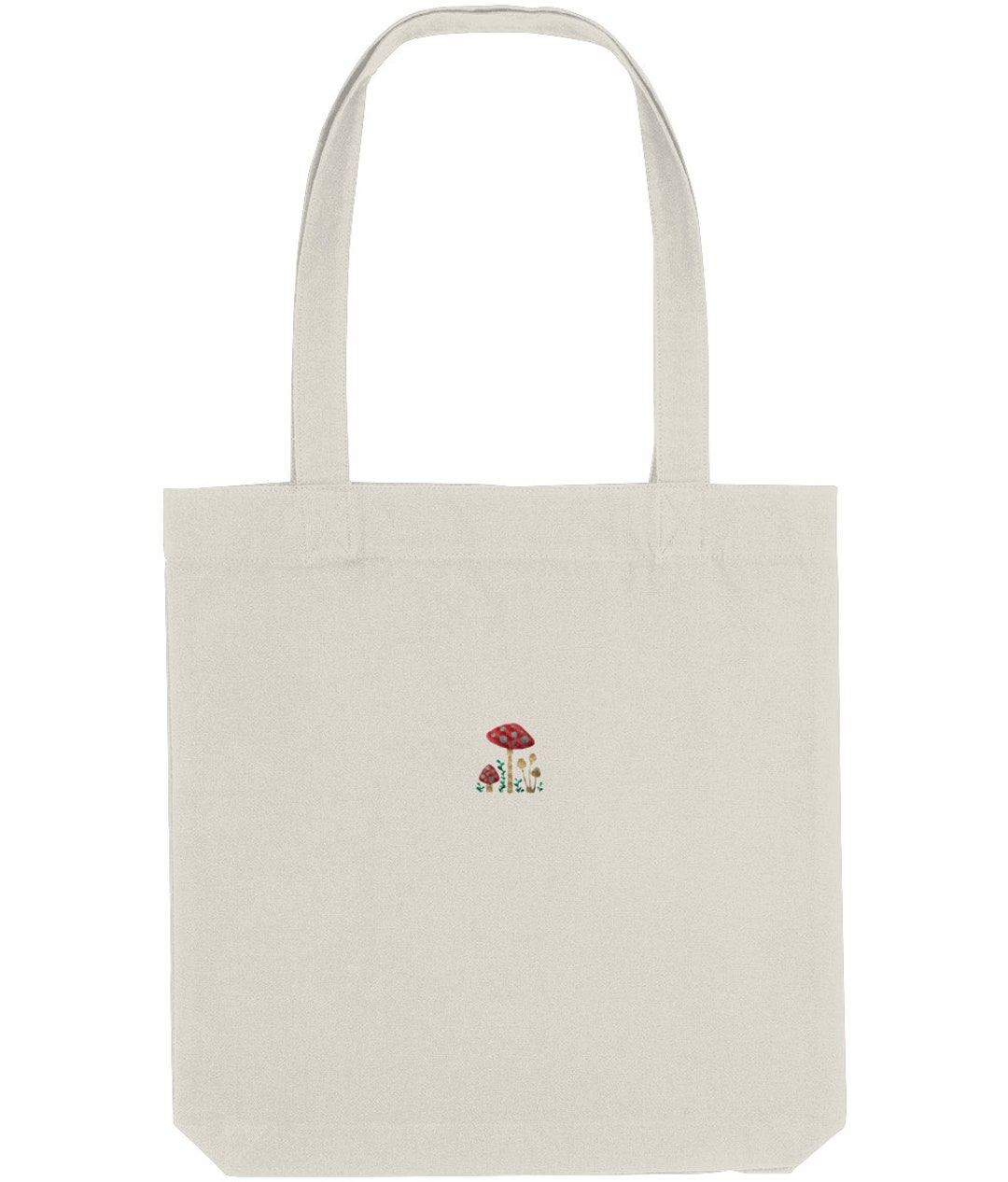 Embroidered Mushroom Toadstool Organic Cotton Tote Bag - Vegan - Etsy