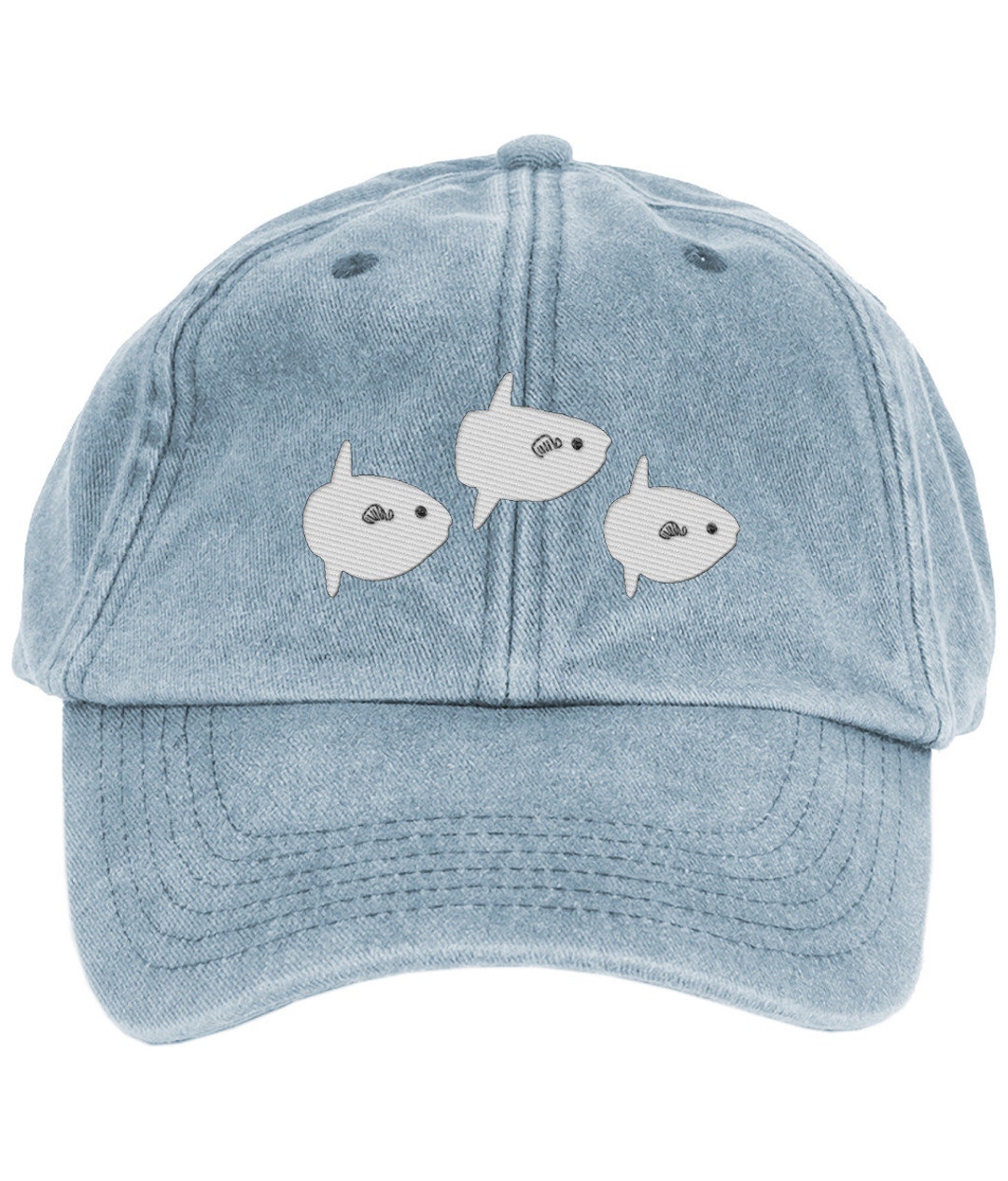 Ocean Sunfish Embroidered Cap: Vintage Style Cotton Hat - Etsy