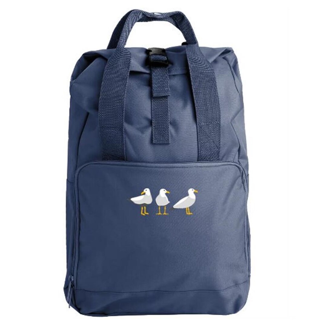 Seagull Embroidered Roll-top Backpack: 14 Litre Rucksack - Etsy