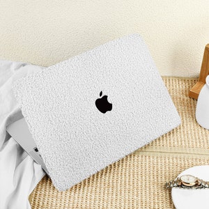 White Faux Teddy Fluff MacBook Case for New MacBook Pro13 14, MacBook ...