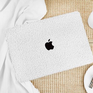White Faux Teddy Fluff MacBook Case for New MacBook Pro13 14, MacBook ...