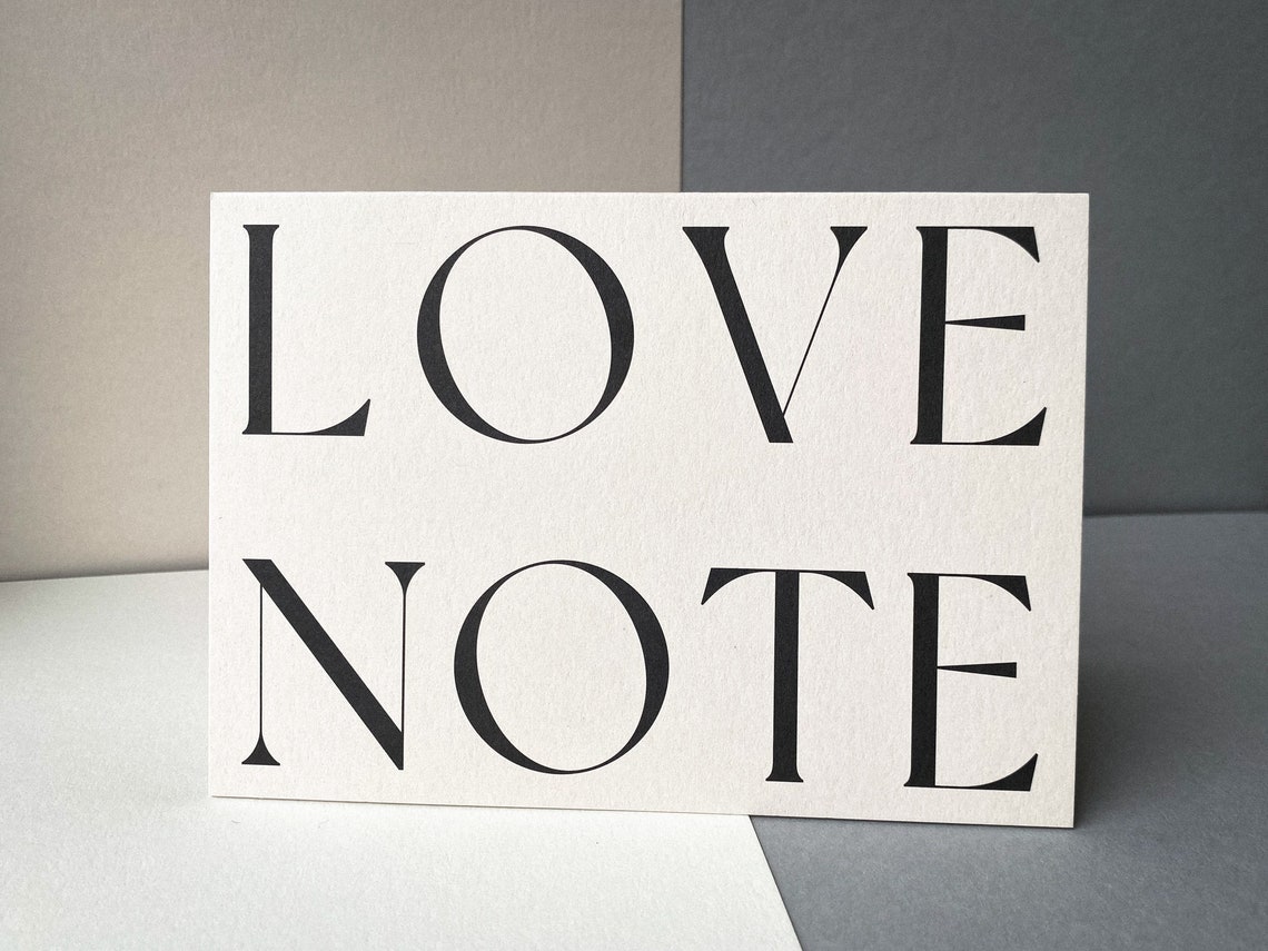 Love Note | Blank A6 Folded Note Card - Etsy