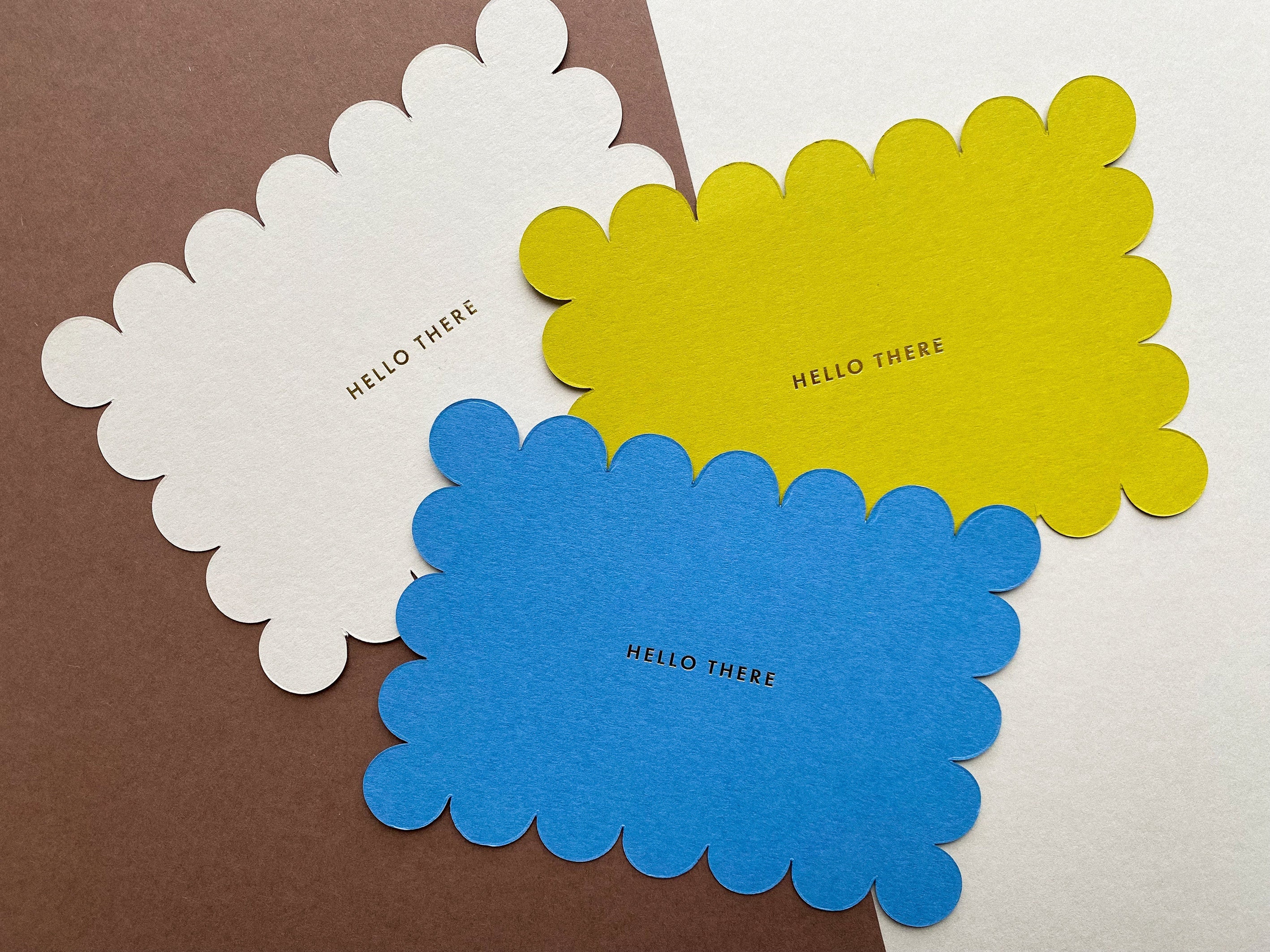 Blank Note Card | Minimalist Scalloped Edged Gold Foil A6 Card - Etsy