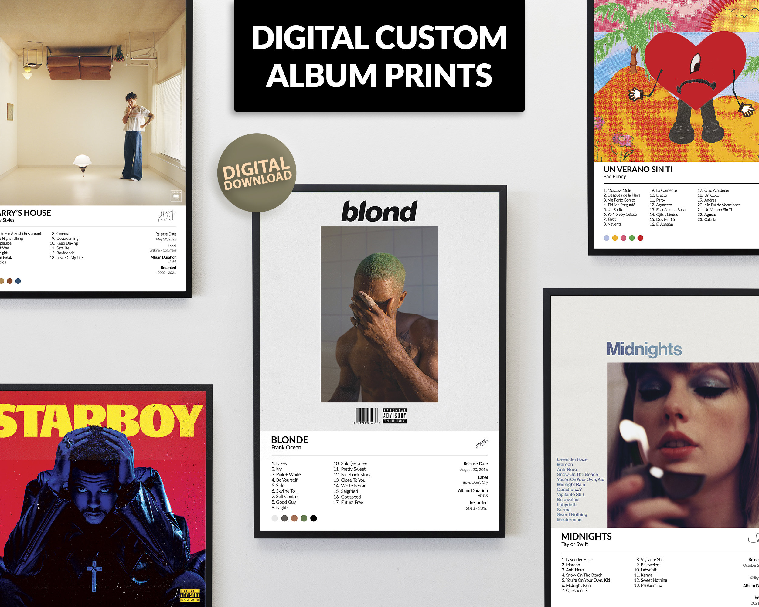 Custom Album Poster Digital Download , Custom Digital Album Art Poster ...