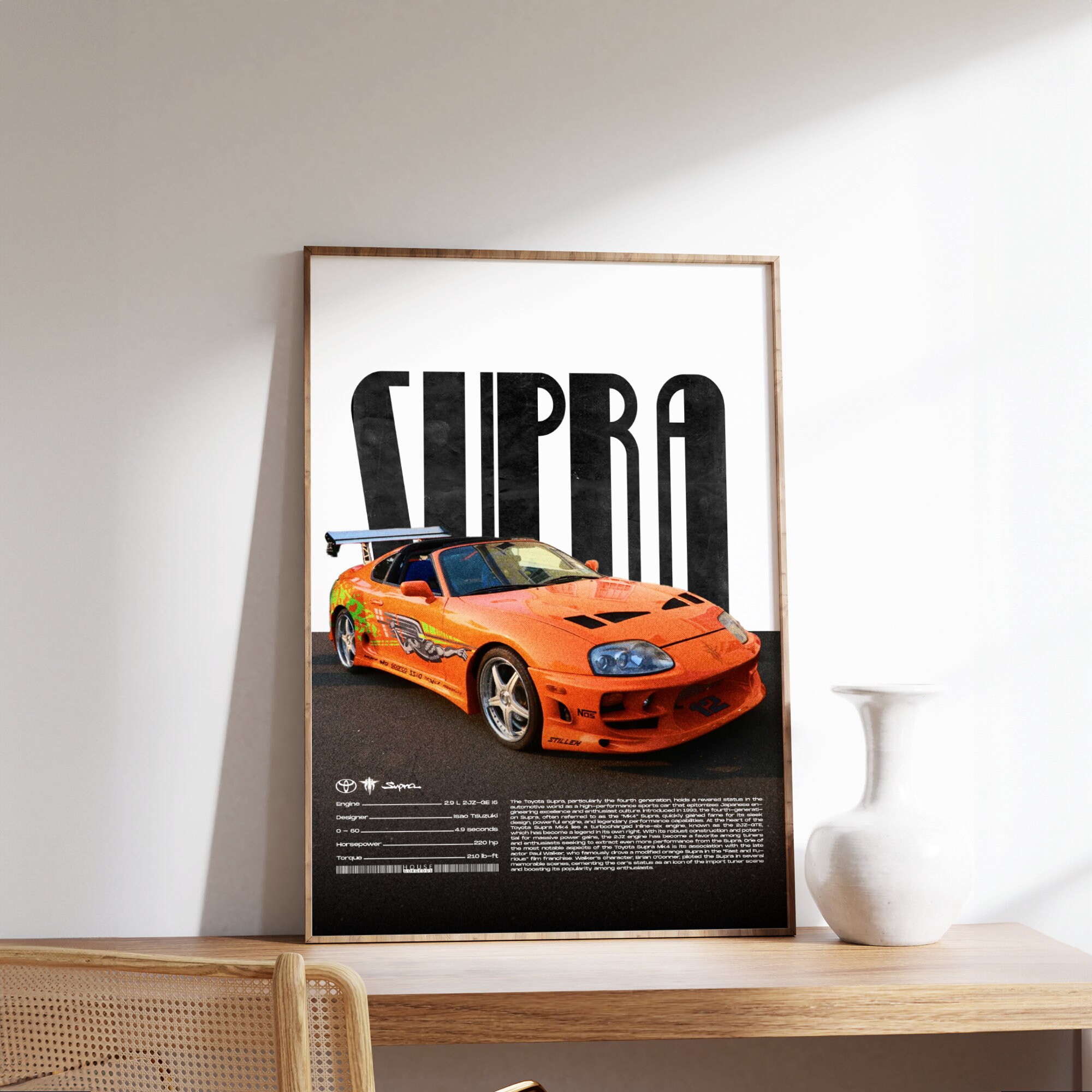 Toyota Supra Poster, Toyota Supra Car Print, Digital Download, Supra ...