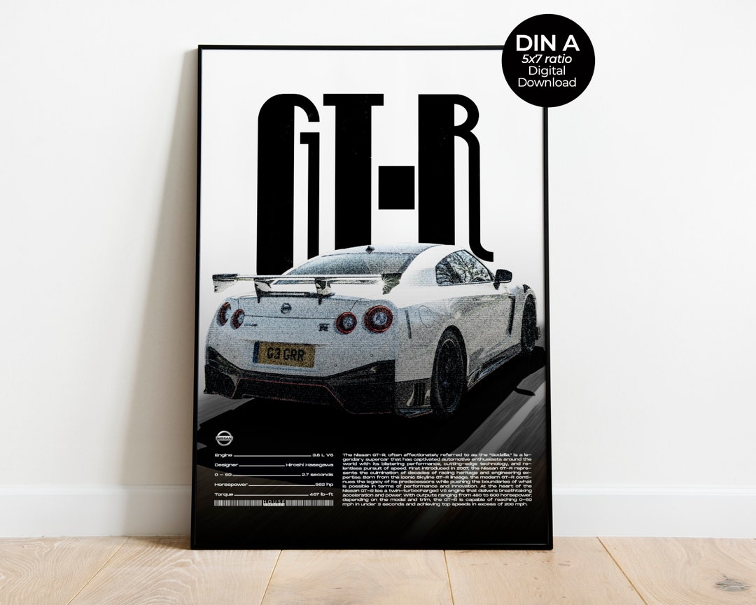 Nissan GT-R Poster, Nissan GT-R Car Print, Digital Download, Nissan GT ...