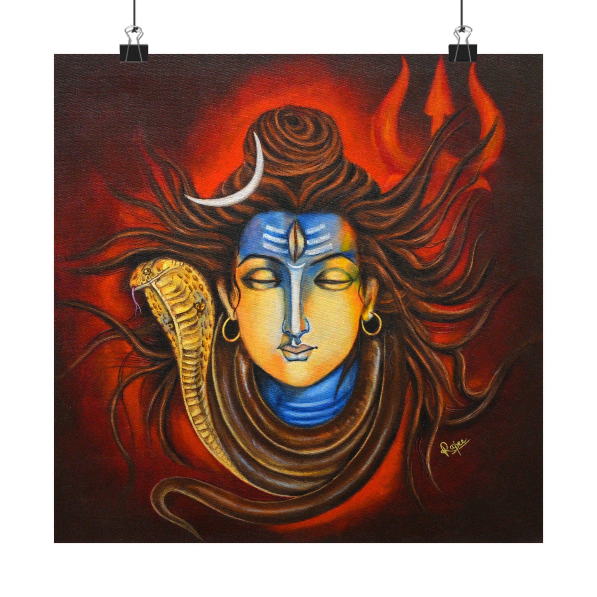 Lord Shiva Art Print Poster, Shiva Wall Art, Hindu God Art, Hindu ...