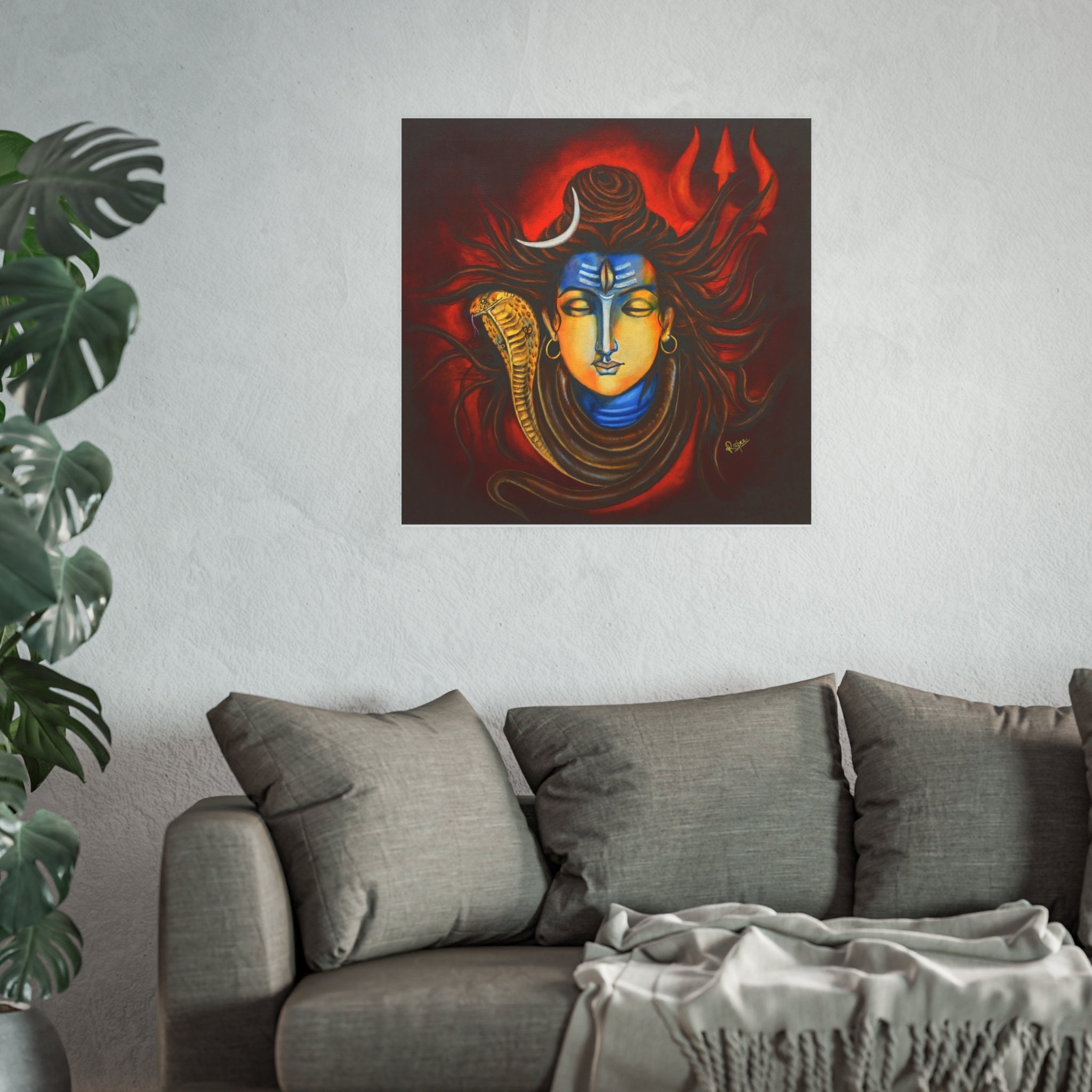Lord Shiva Art Print Poster, Shiva Wall Art, Hindu God Art, Hindu ...