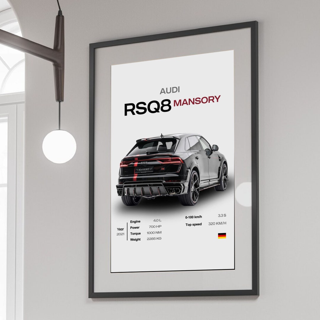 Audi RSQ8 Mansory Poster, Car Poster Digital Print, Minimalist Car Wall ...