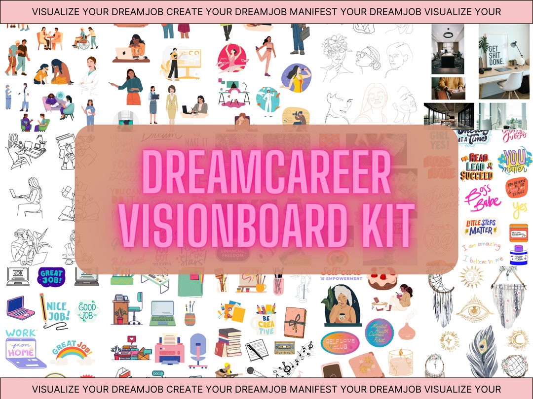 Vision Board Dreamjob Printable PDF Mood Board for Women Quotes ...