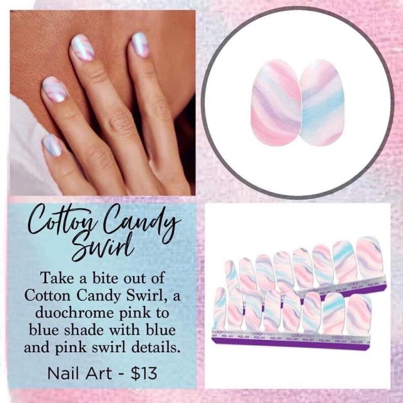 Color Street Nail Polish Cotton Candy Swirl - Etsy