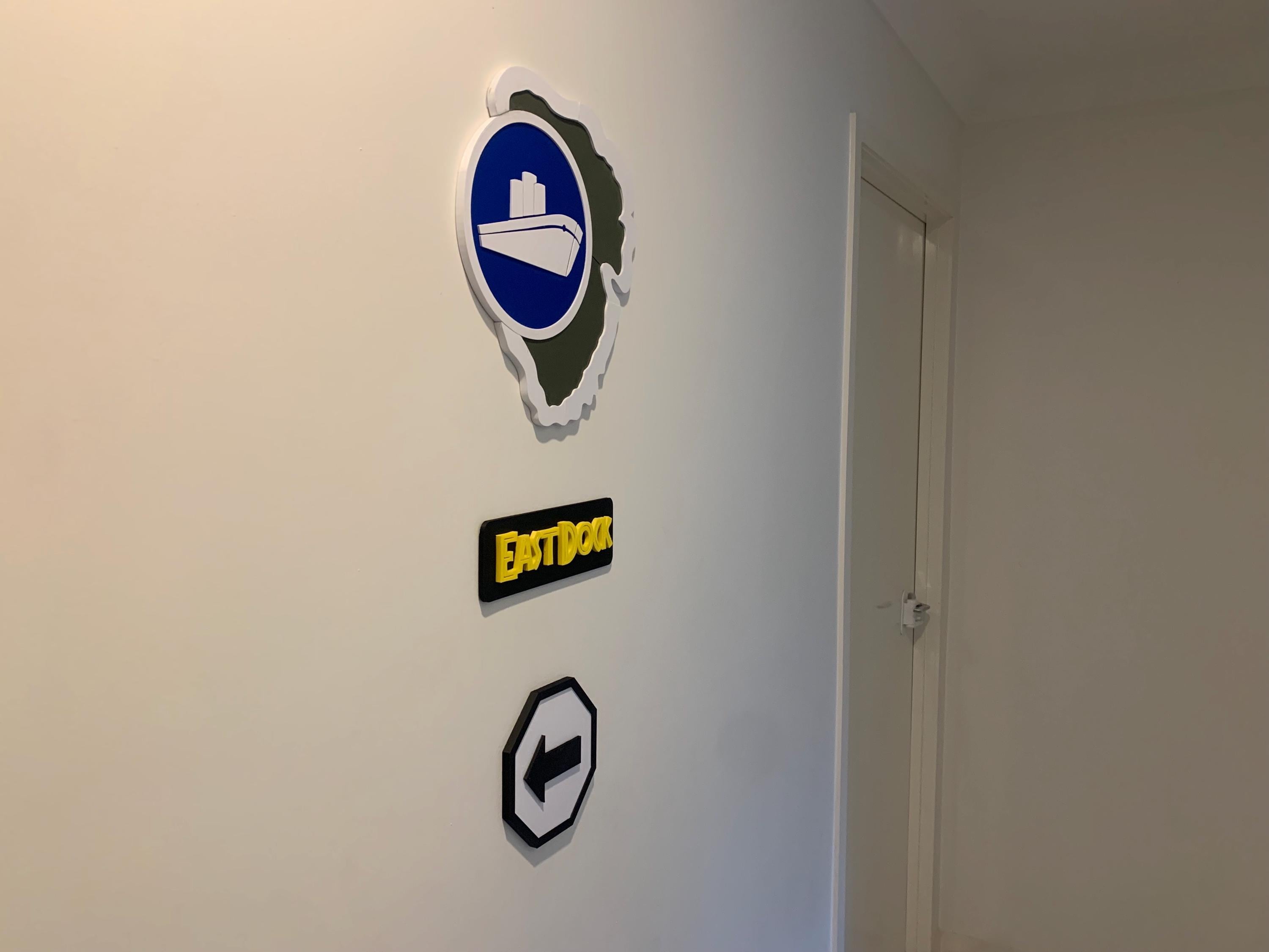 Jurassic Park East Dock Sign 3D Print Model - 1:3 Scale STL (digital ...