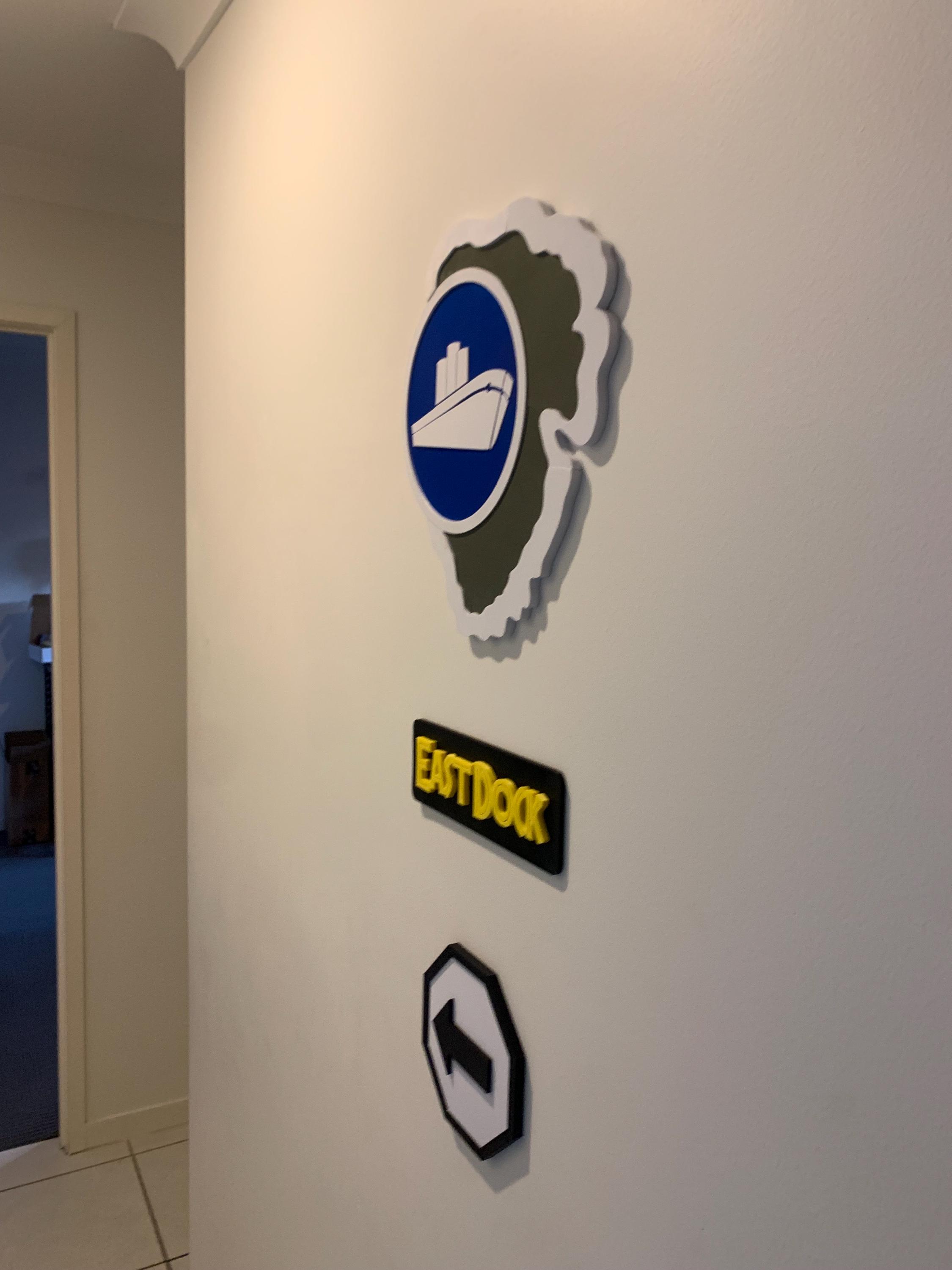 Jurassic Park East Dock Sign 3D Print Model - 1:3 Scale STL (digital ...