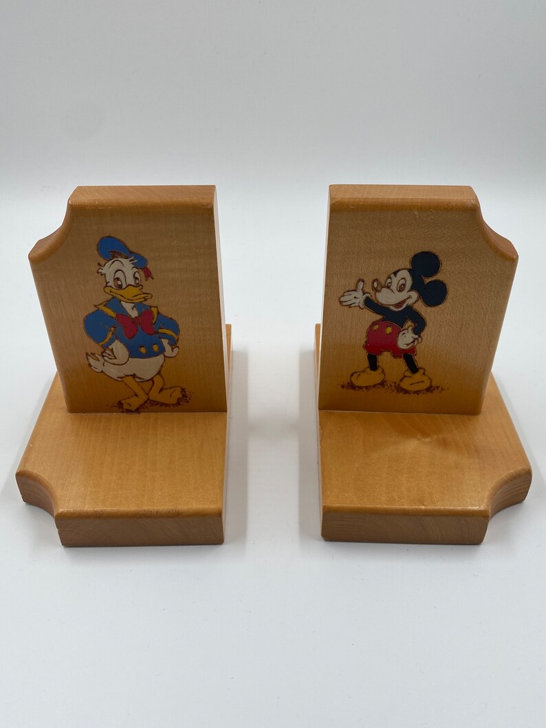 DISNEY Bookends- Mickey Mouse- Donald Duck - Etsy