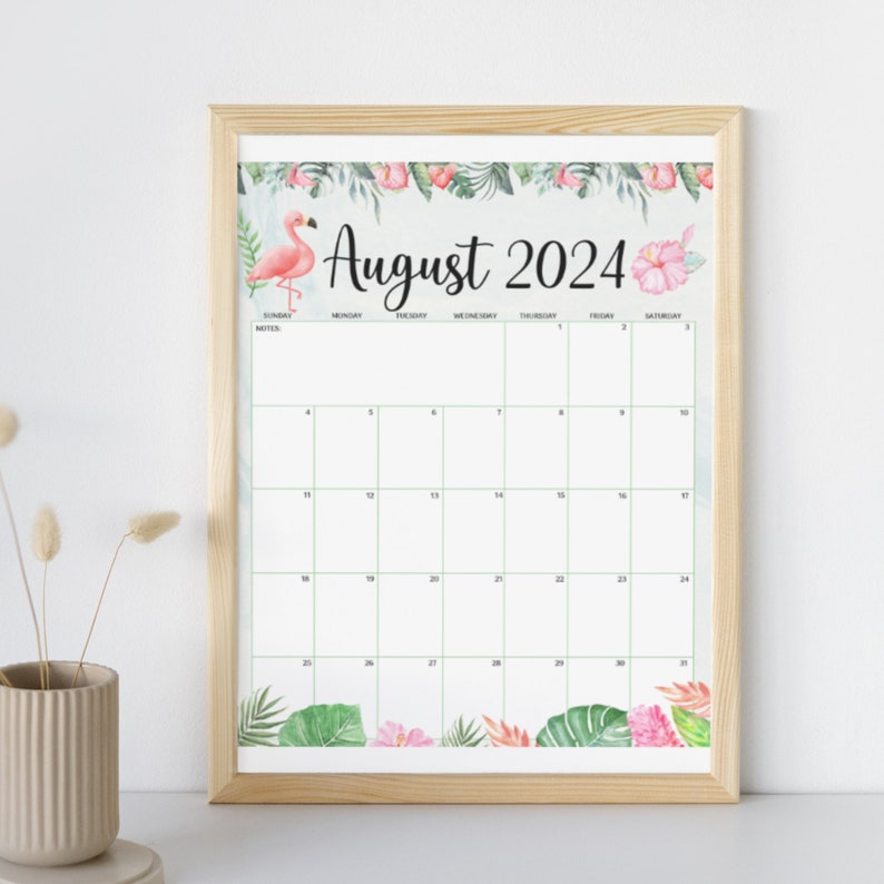 EDITABLE August 2024 Calendar, Fillable August Calendar, 2024 August ...
