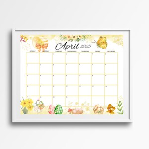 EDITABLE April 2025 Calendar, Printable, Fillable Monthly Planner, Kids ...