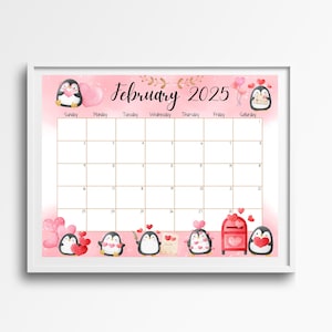 EDITABLE February 2025 Calendar, Valentine's Day, Homeschool, Loving ...