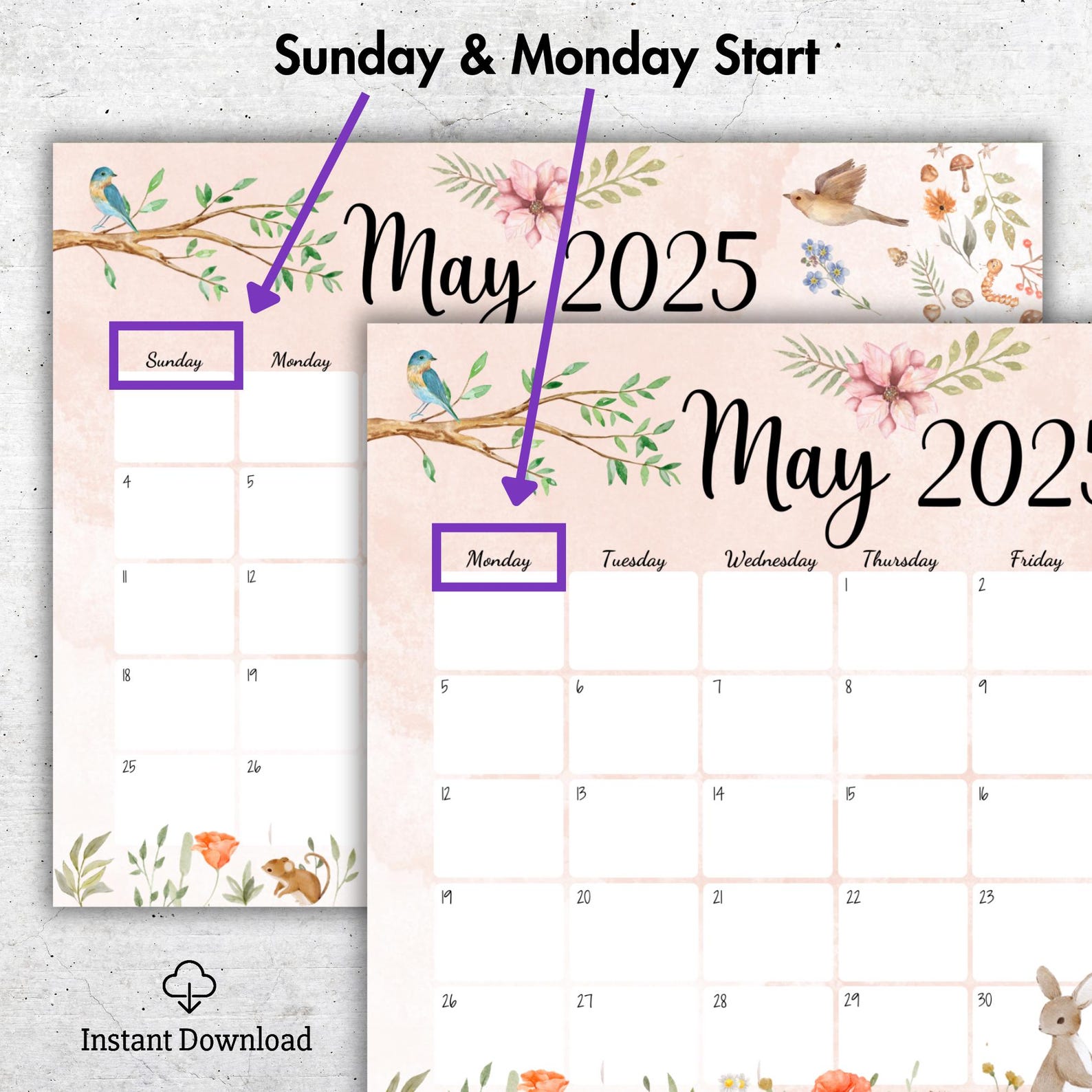 EDITABLE May 2025 Calendar, Printable May 2025 Calendar, Fillable ...